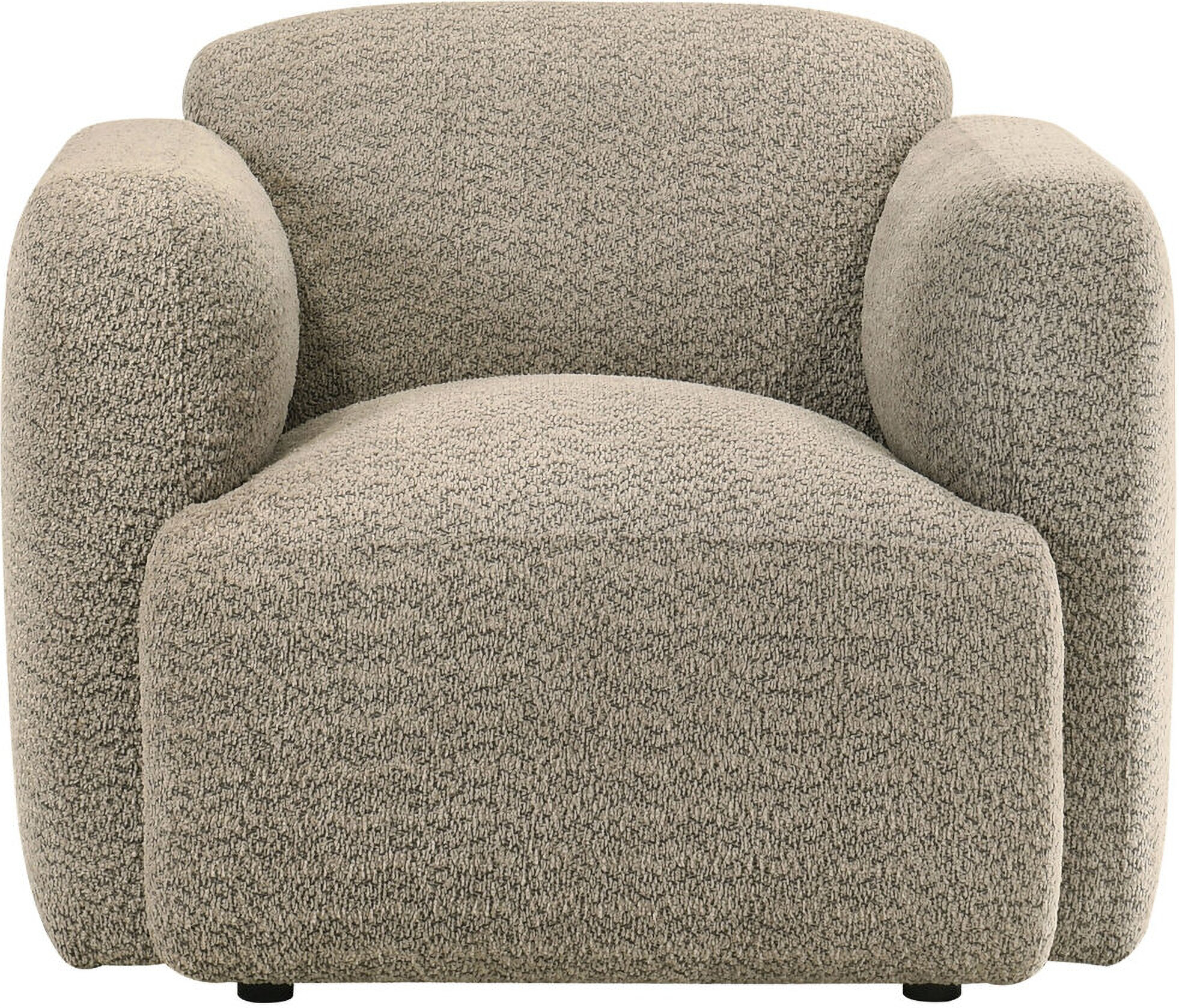 Dorset Fabric Upholstered Round Track Arm Accent Chair In Brown by ...