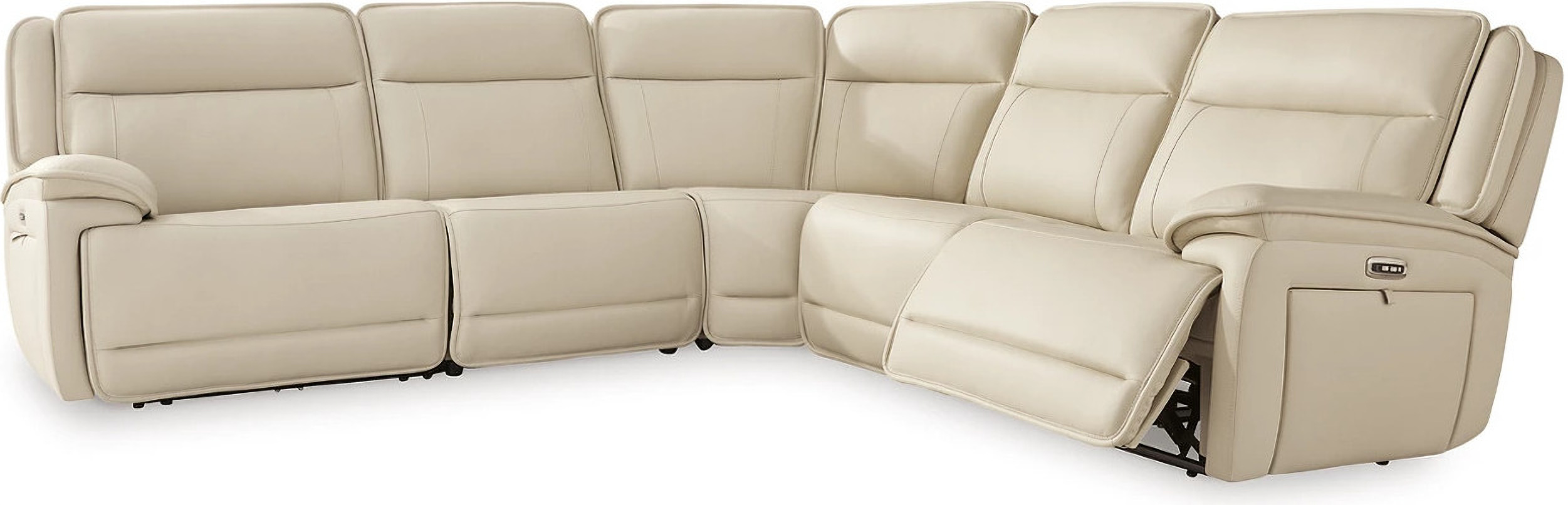 Double Deal 5-Piece Power Reclining Sectional In Almond by Ashley ...