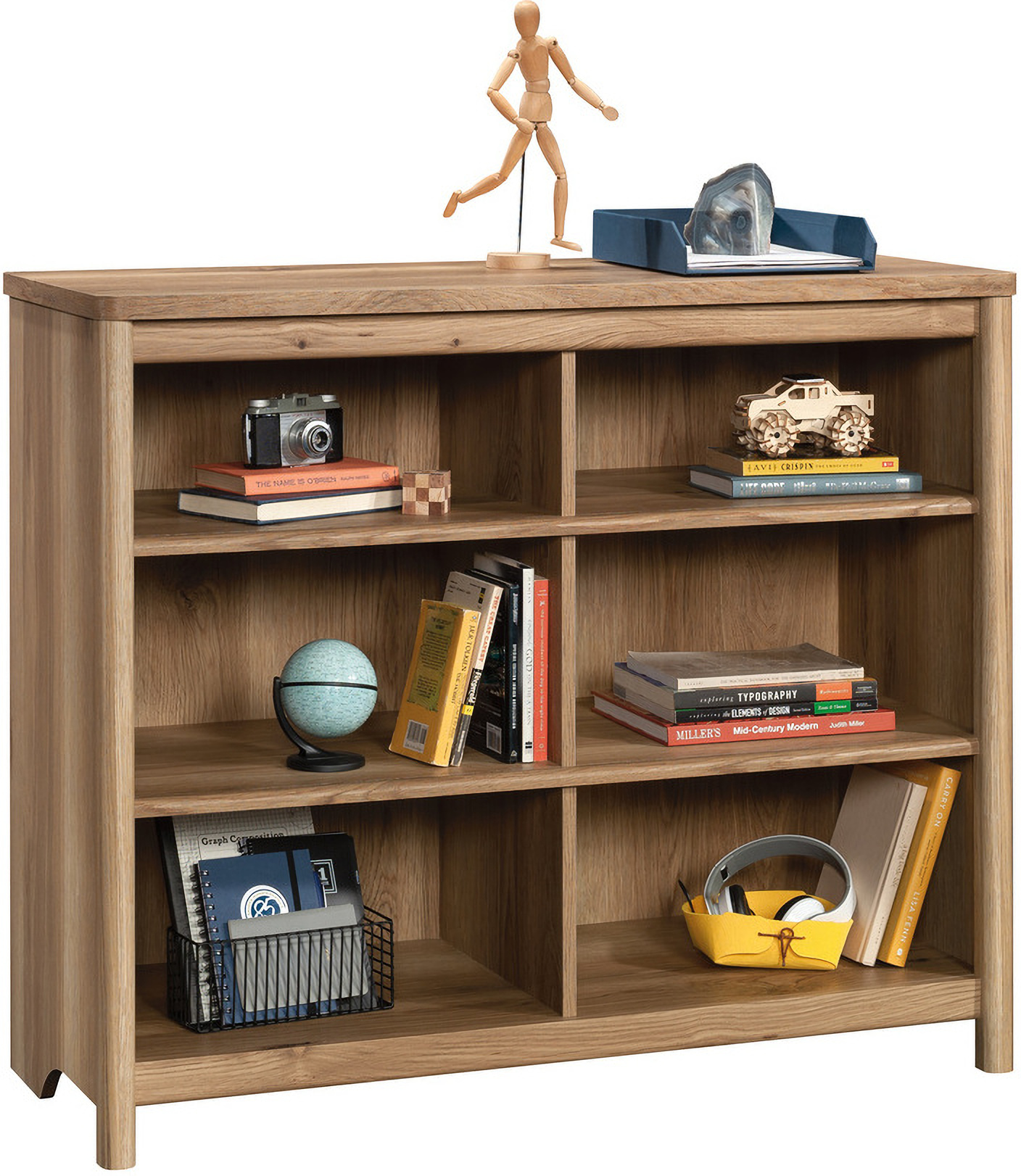 Dover Edge Cubby Bookcase In Timber Oak by Sauder | 1StopBedrooms