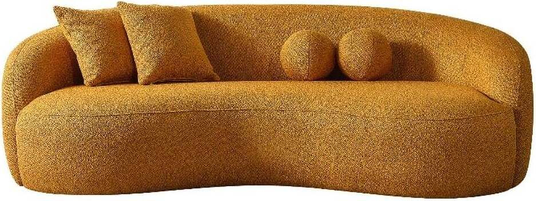 Drake Curvy Boucle Couch In Gold by Ashcroft Furniture | 1StopBedrooms