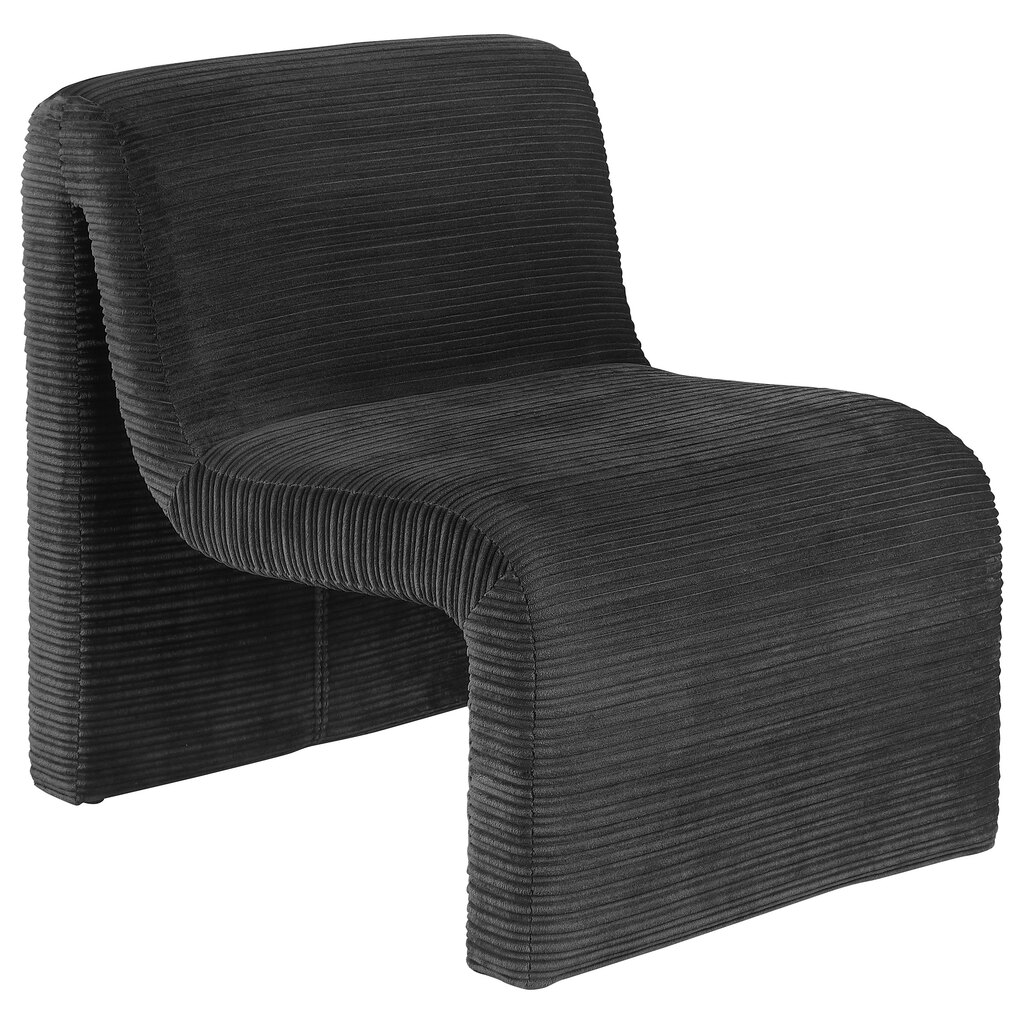 Drayton Upholstered Curved Armless Accent Chair In Black by Coaster ...