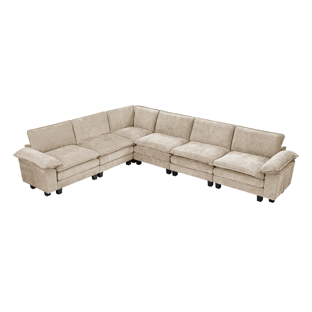 Dublin 6-Piece Modular Sectional In Taupe by Homelegance | 1StopBedrooms