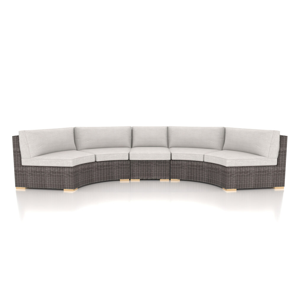 Dune 3 Piece Extended Curve Sectional Set In Cast Silver and Driftwood ...