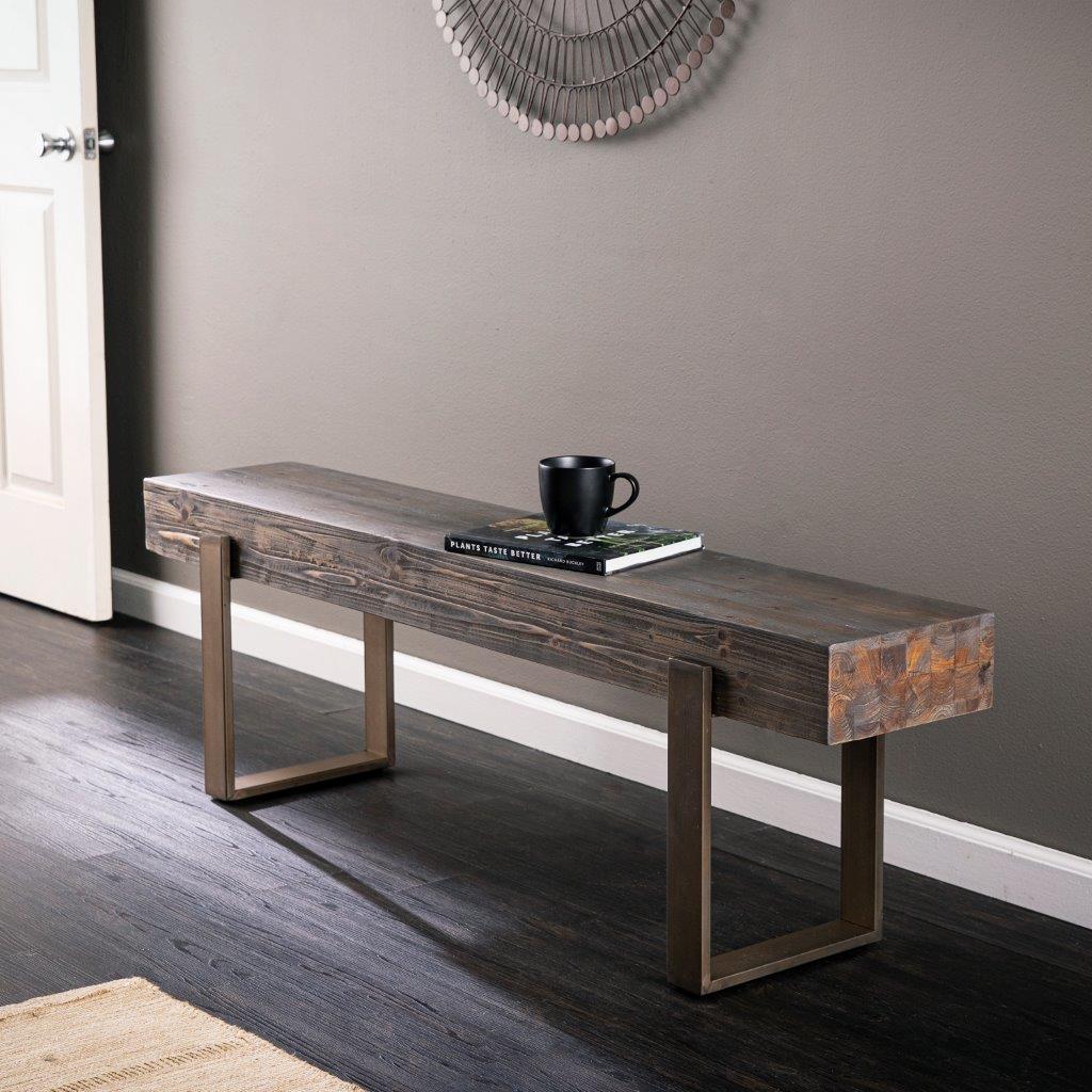 Dunlin Rustic Industrial Bench by SEI Furniture | 1StopBedrooms