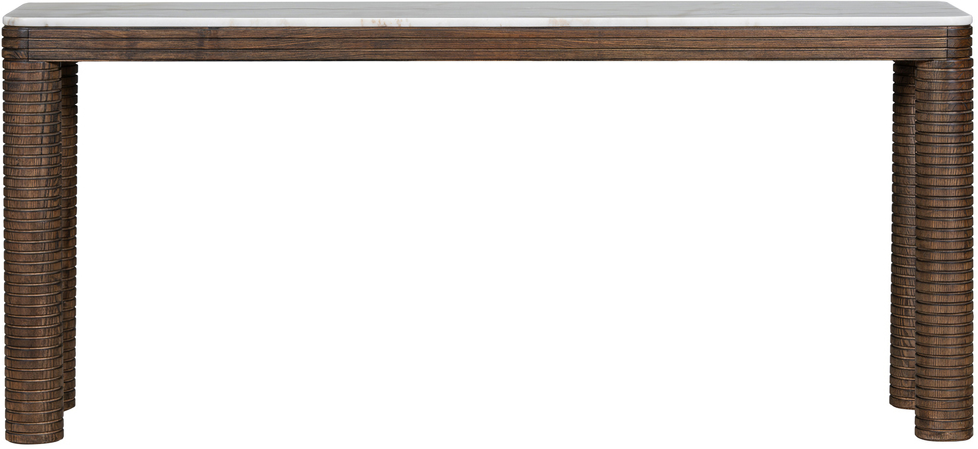 Durham Oak Wood with Grecian Marble Top 72 Inch Console Table In Brown ...