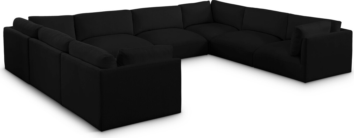 Ease Polyester Fabric Modular Sectional In Black by Meridian ...