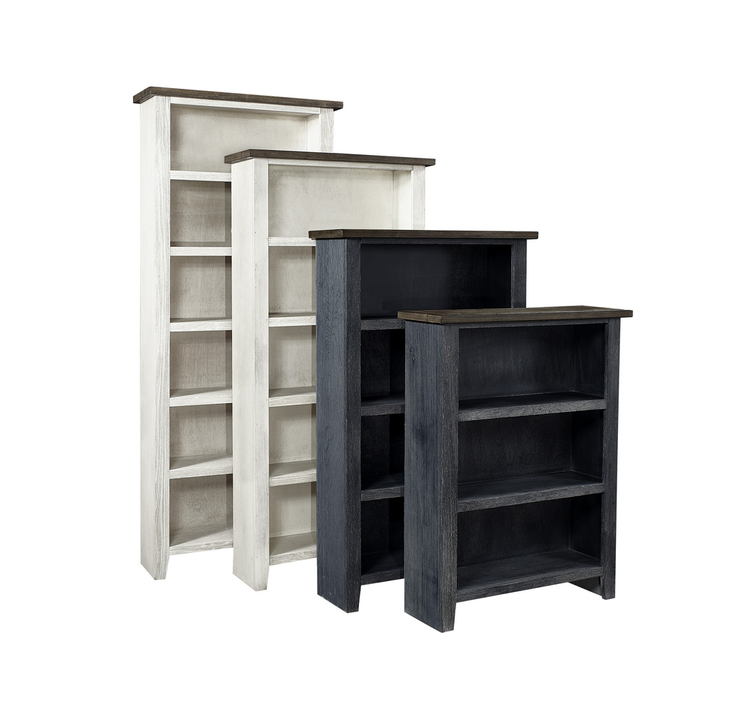 Eastport 60 Inch Bookcase with 3 Fixed Shelves In Drifted Black by ...