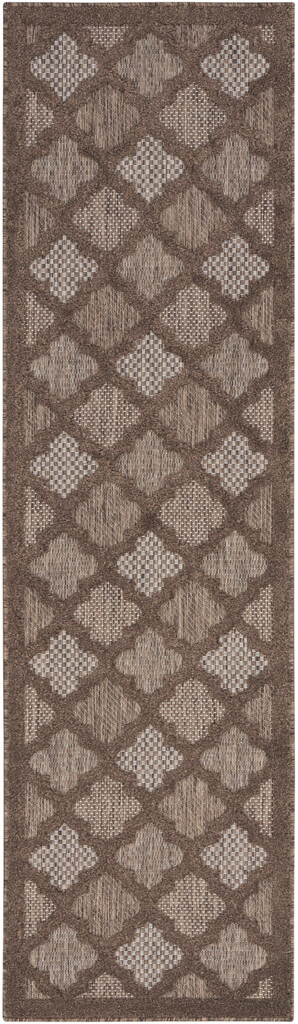 Easy Care Modern 2'2" x 14' Rug In Brown by Nourison | 1StopBedrooms