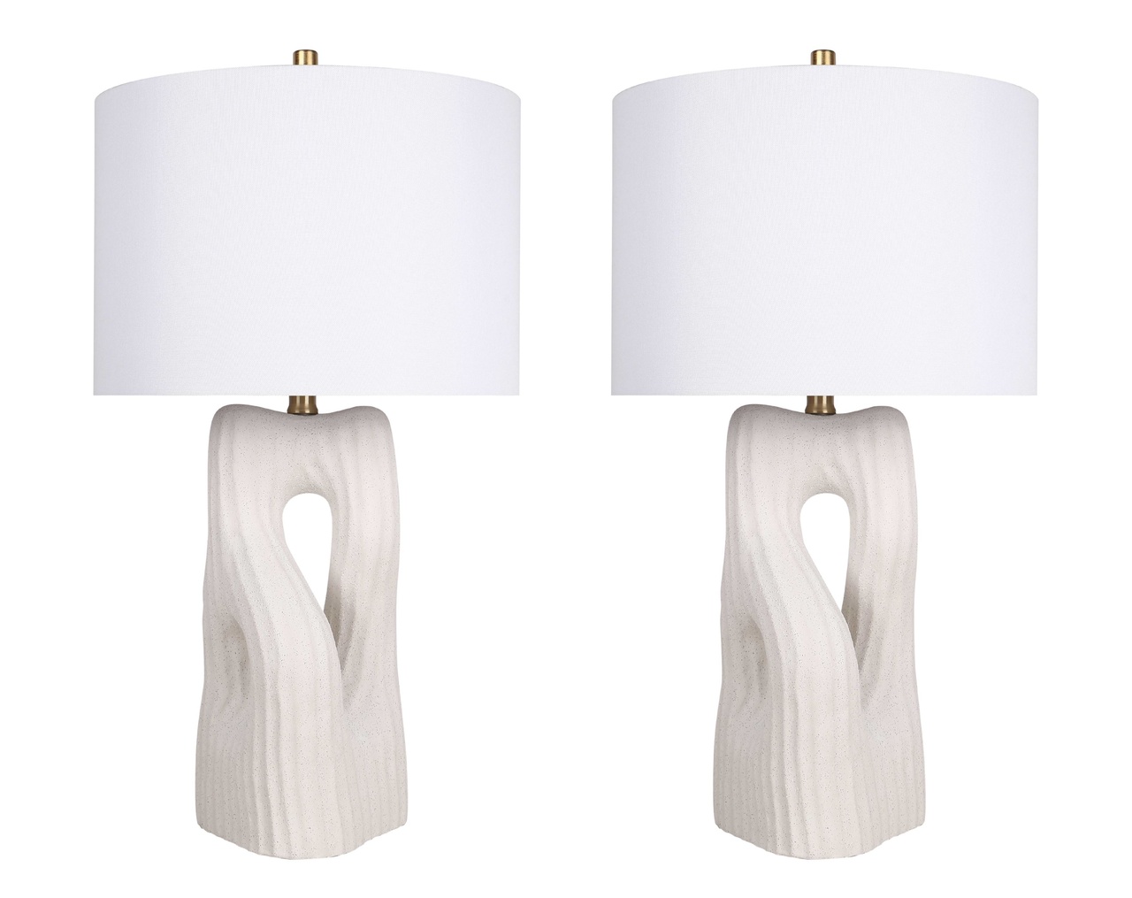 Eclipse Harmony Ceramic Table Lamp Set of 2 In White Rock by Classy ...
