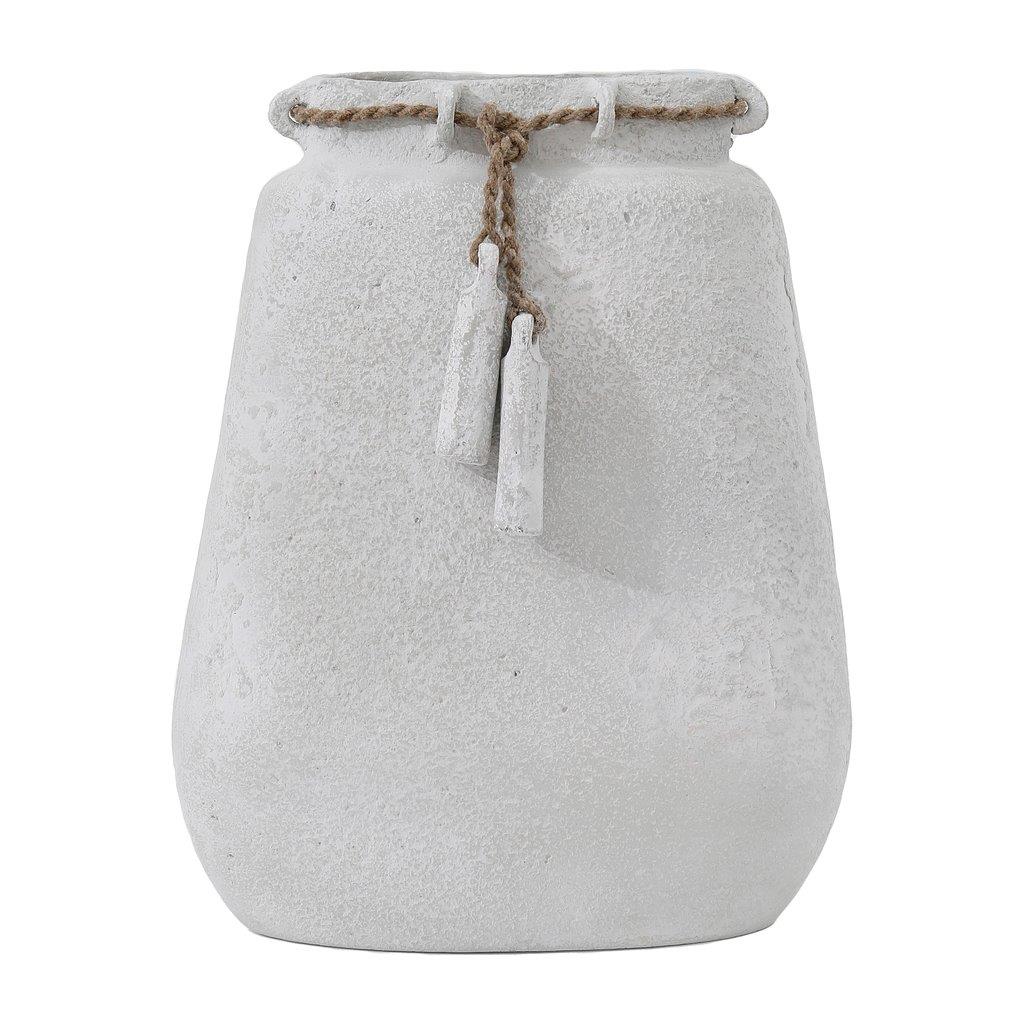 Ecomi x 16 Inch Vase With Jute Detail In White by Sagebrook Home ...