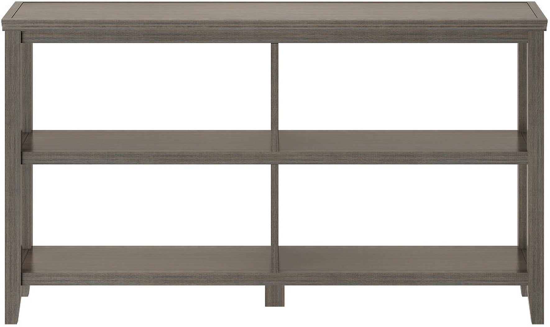 Edenton Wood Low Bookshelf with 2 Shelves In Washed Gray by New Ridge ...