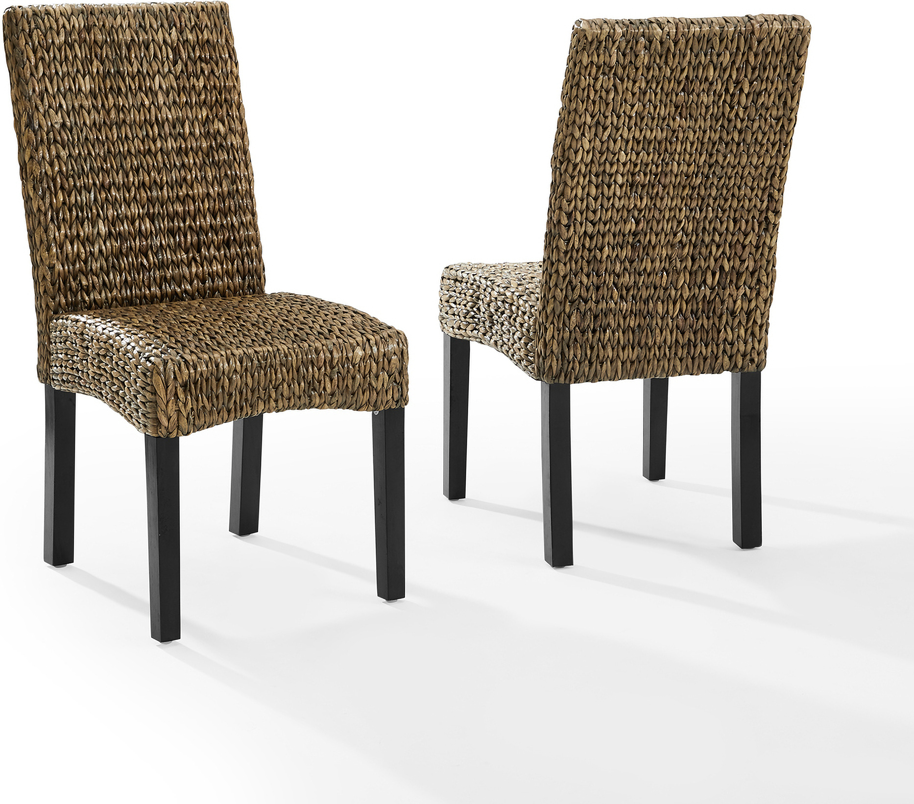 Edgewater 2-Piece Dining Chair Set In Seagrass and Dark Brown by ...