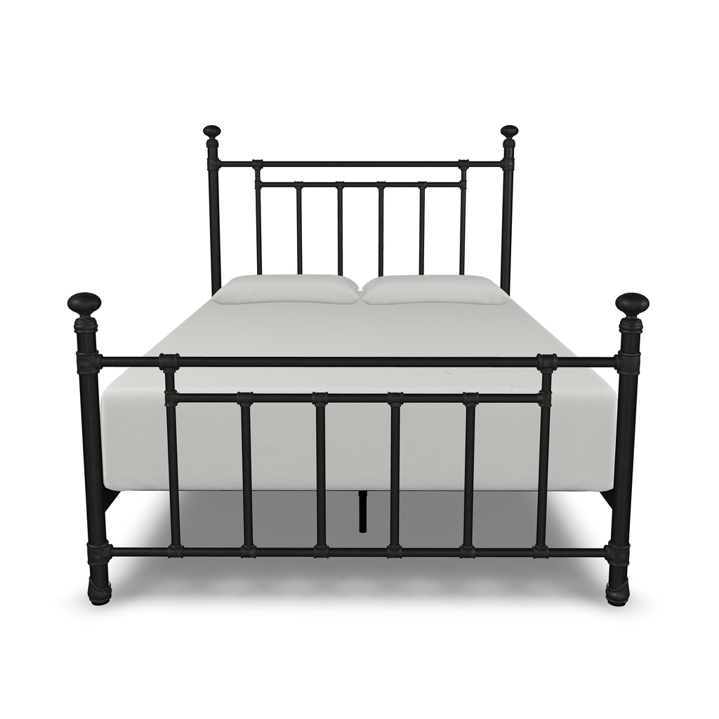 Edin California King Complete Bed with Metal Profile and Platform Wood ...