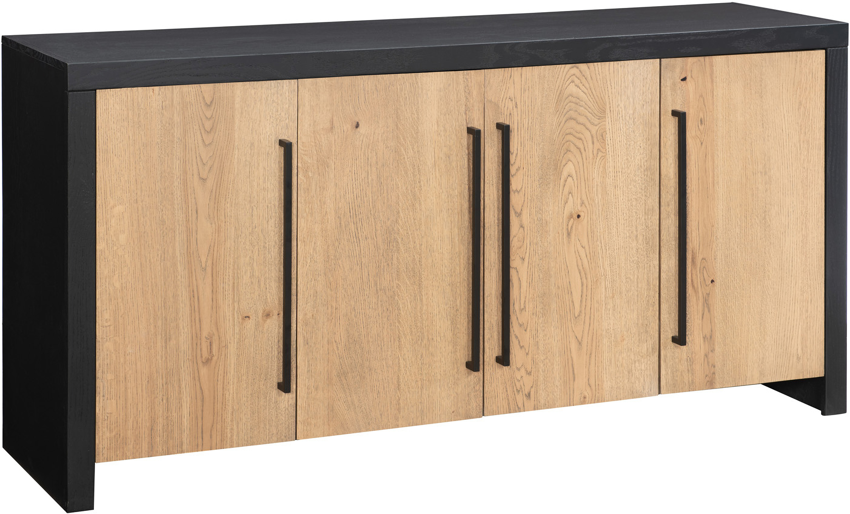 Edison 64 Inch Console with 4 Doors In Black by Aspenhome | 1StopBedrooms