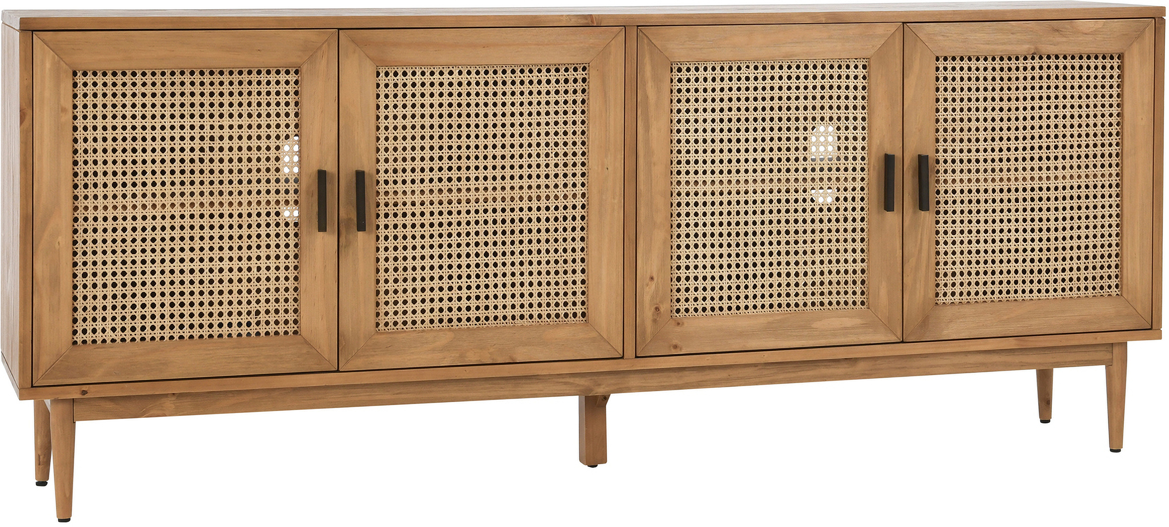 Edris 4 Door Cane Cabinet In Natural by Classic Home | 1StopBedrooms