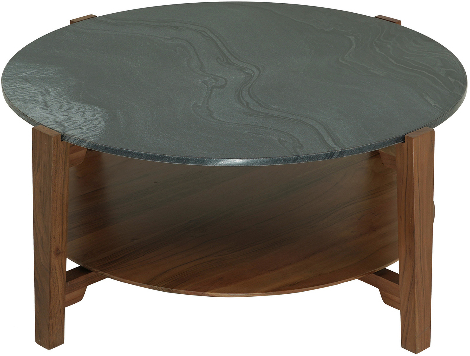 Edwin Genuine Marble Coffee Table In Walnut by Aeon | 1StopBedrooms