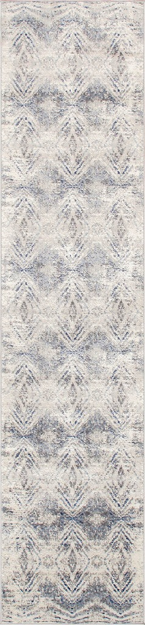 Efes Design Fabric Area Rug- 2' 6" x 8' In Light Grey and Light Blue by ...