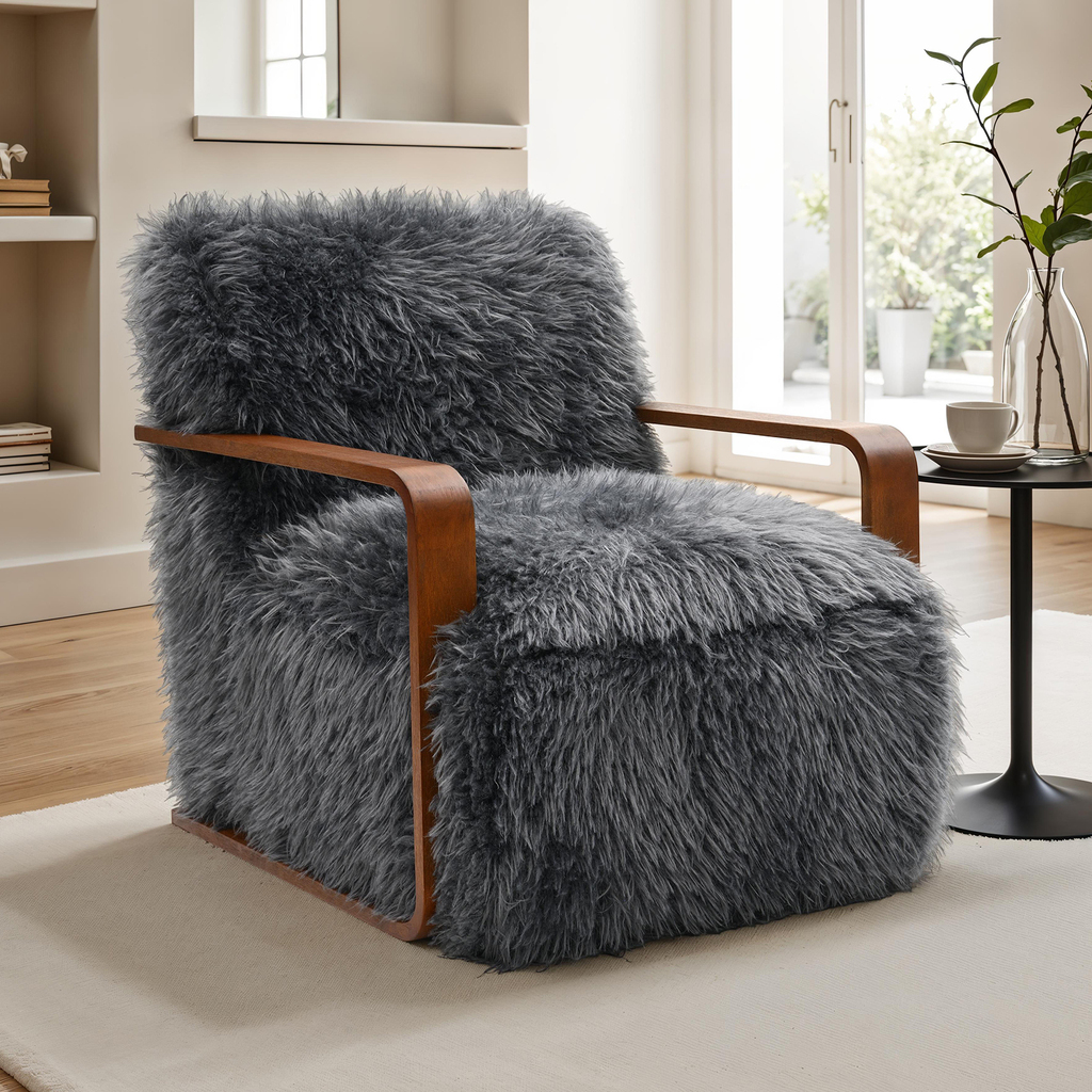 Elardo Accent Chair In Charcoal Gray by Furniture of America ...