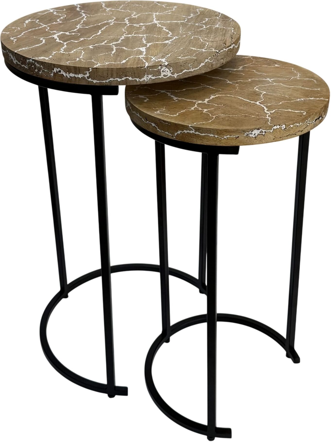 Electra Electrified Wood 24 Inch Round Nesting Table In White by ...