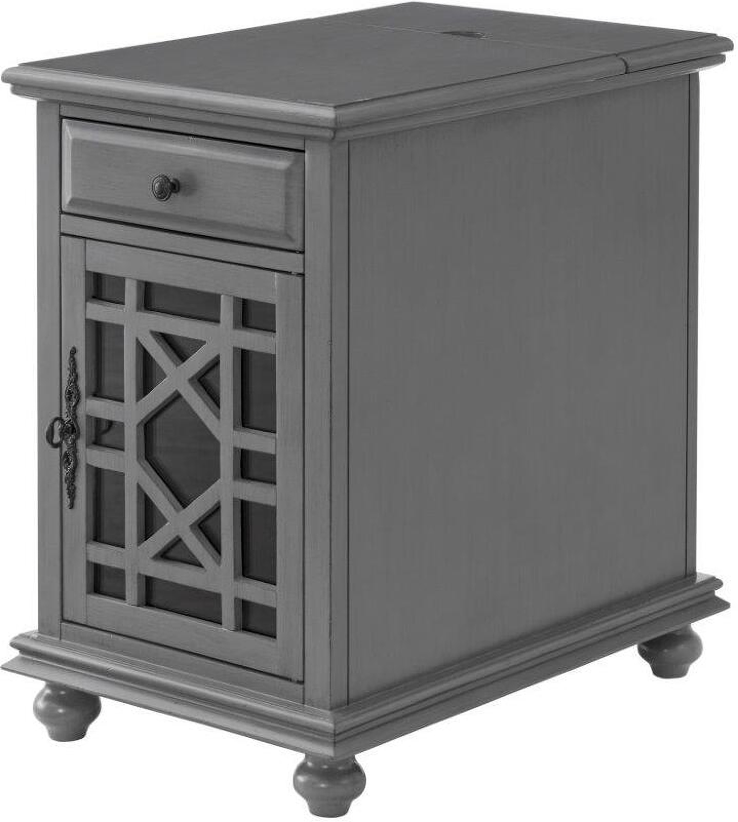 Elegant Chairside Table With Power In Grey by Martin Svensson Home ...