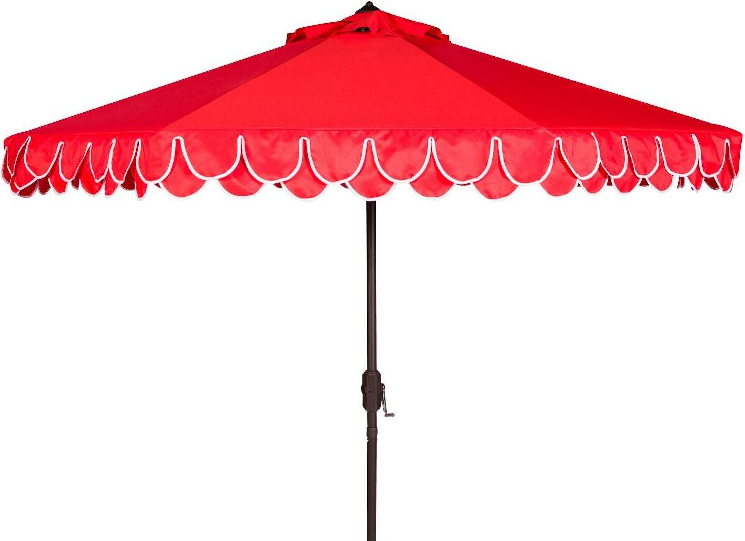 Elegant Red and White Valance 9 Auto Tilt Umbrella by Safavieh ...