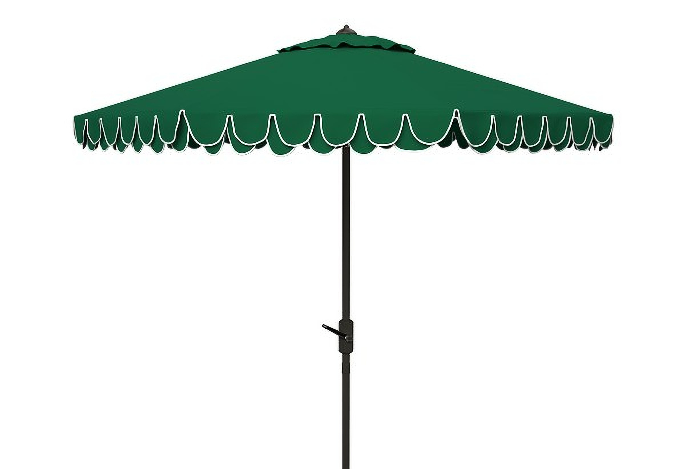 Elegant Valance 9Ft Auto Tilt Umbrella in Green by Safavieh | 1StopBedrooms