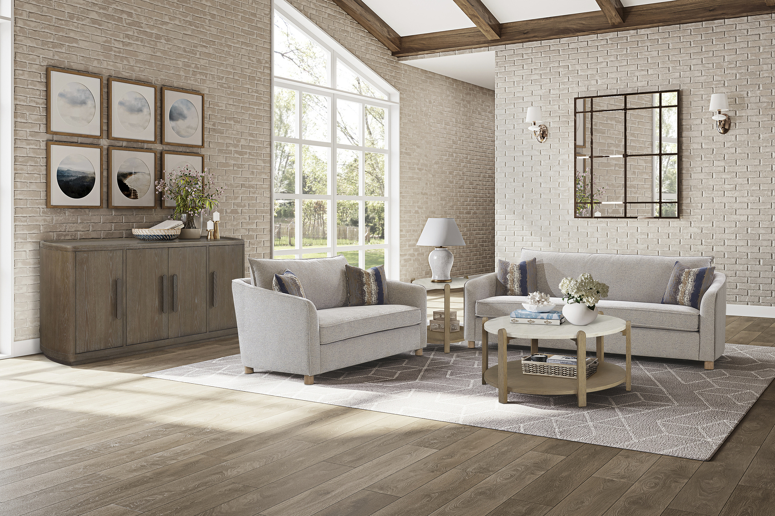 Elements Living Room Set In Sand by Bernell | 1StopBedrooms