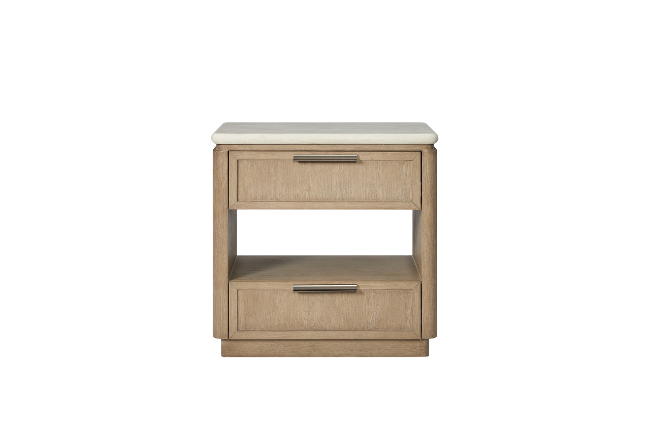 Elements Two Drawer Nightstand With Oak Veneer Drawer Fronts In Toffee ...