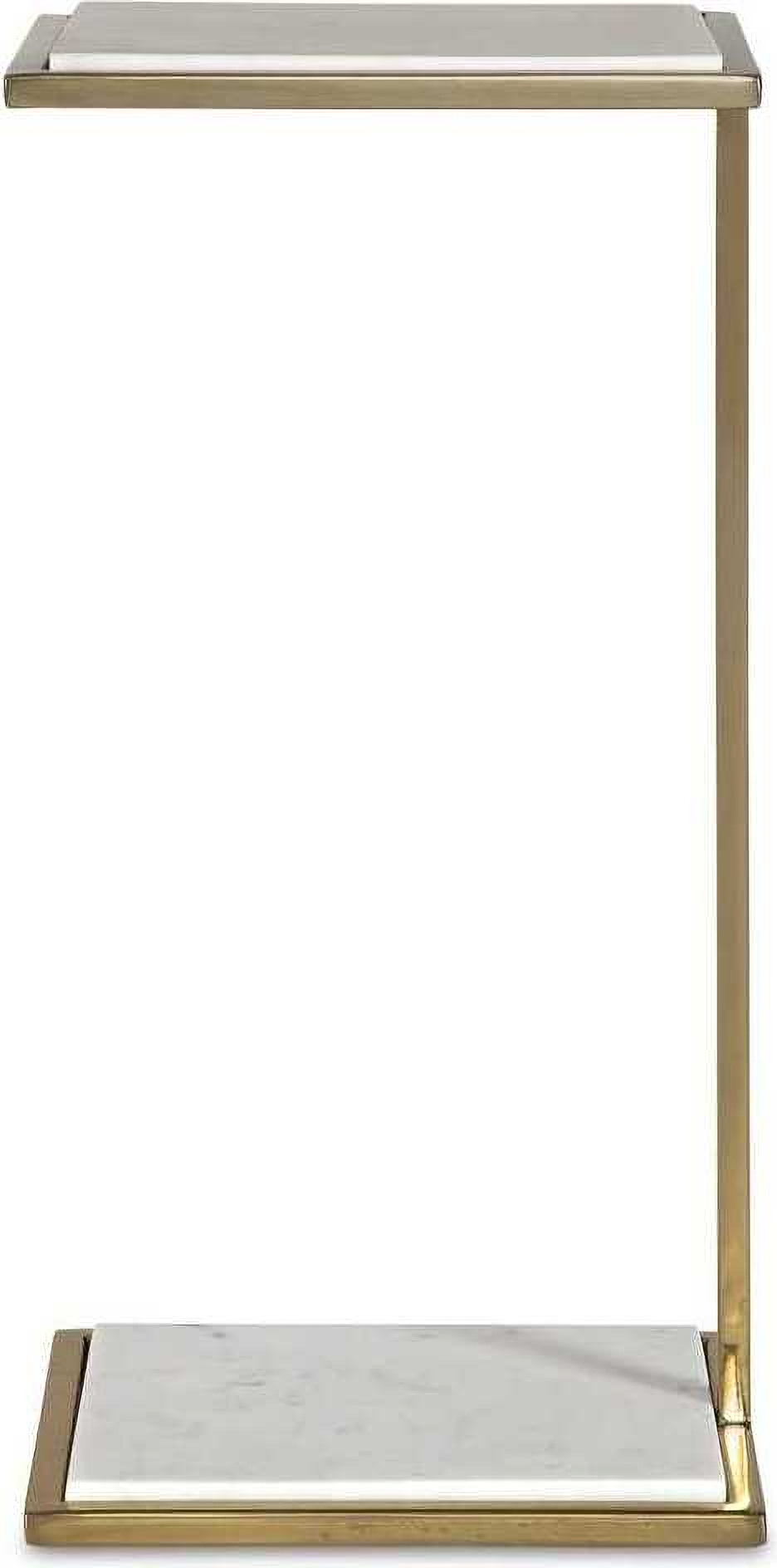 Elevate Marble Drink Table In White and Brushed Brass by Uttermost ...