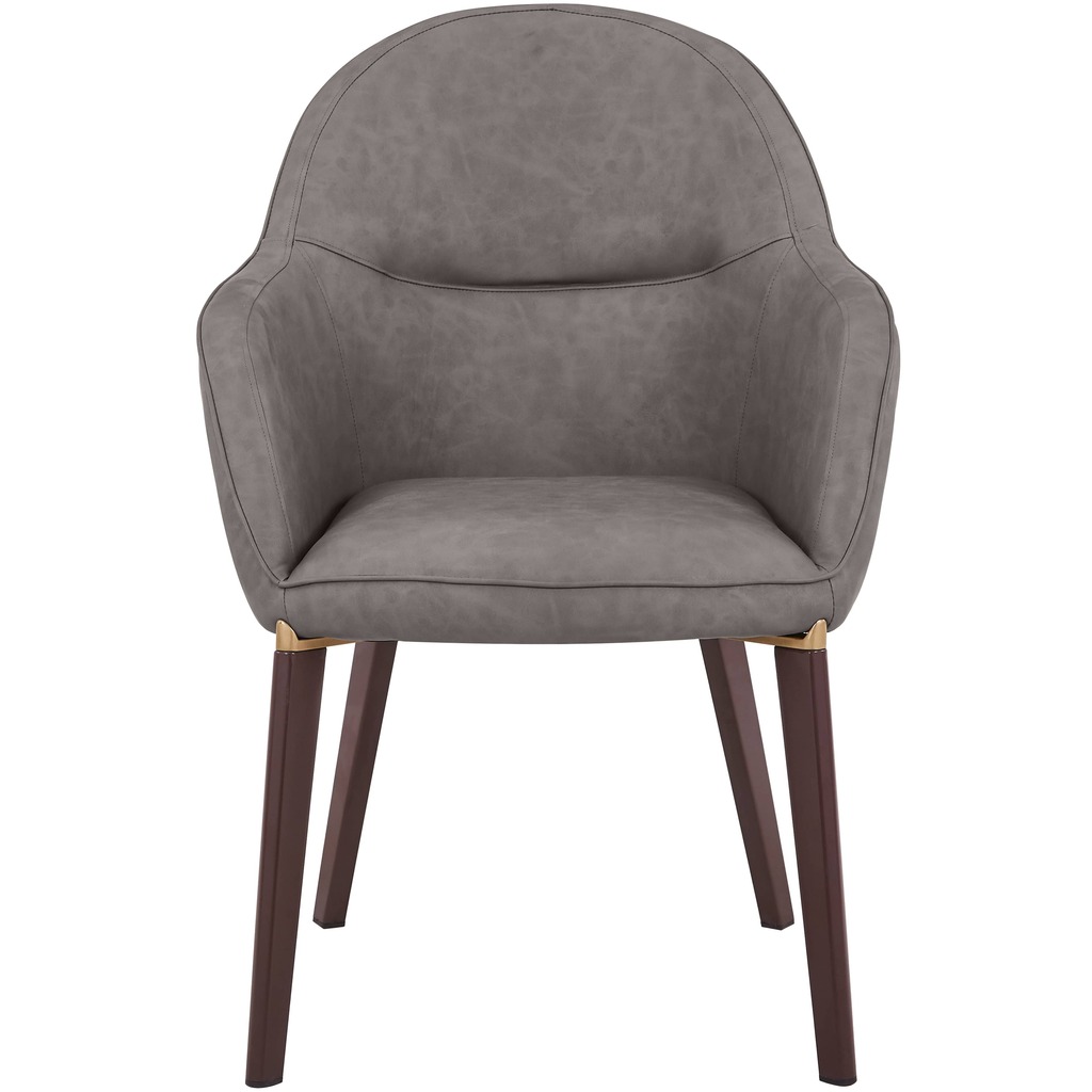 Elias Upholstered Dining Chair with Leather Velvet and Powder Coated ...