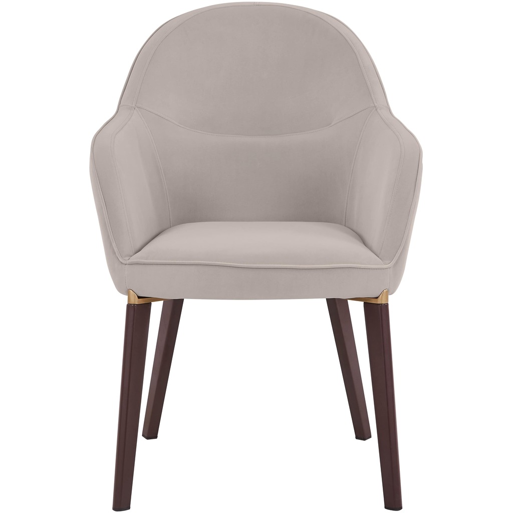 Elias Upholstered Dining Chair with Leather Velvet and Powder Coated ...