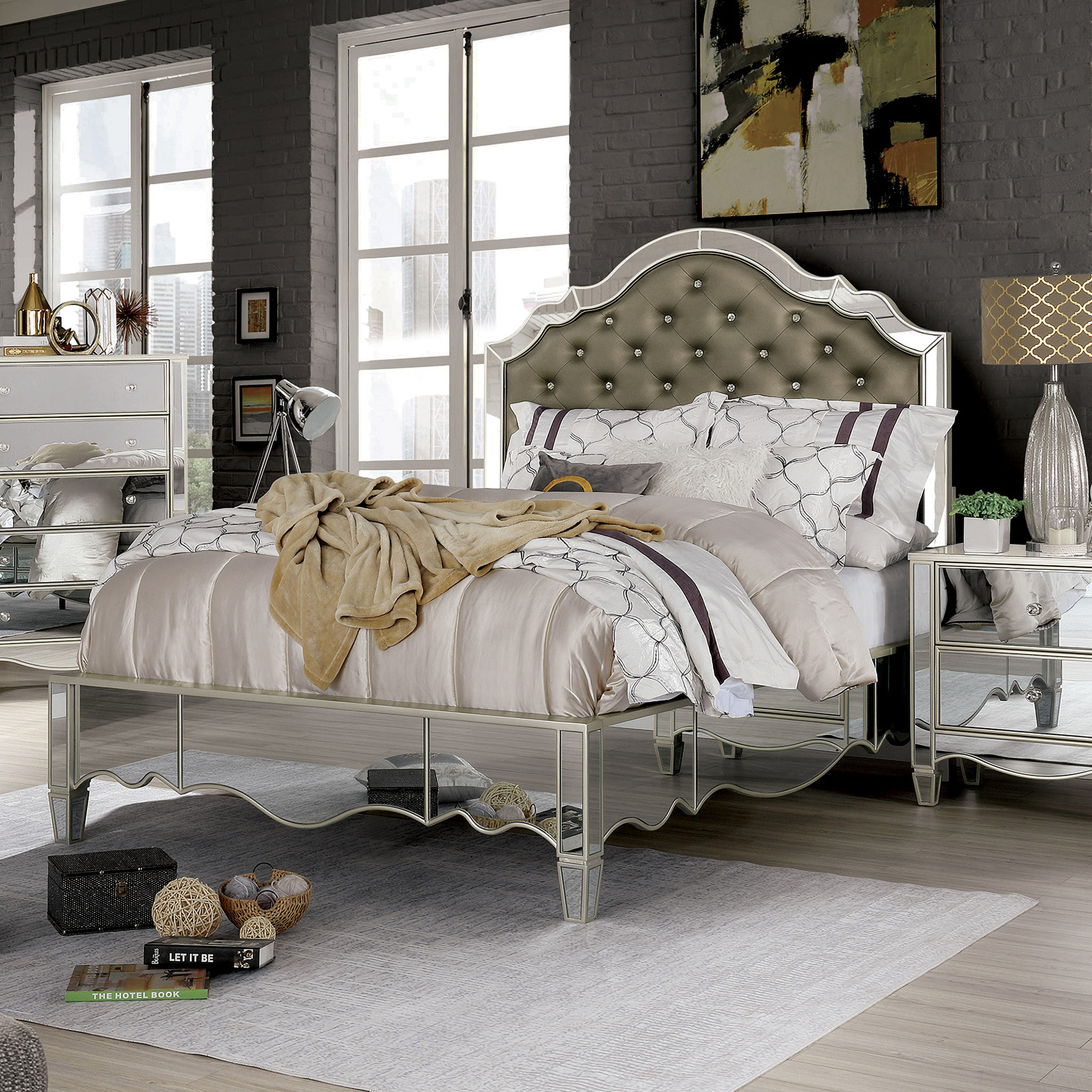 Eliora Queen Bed In Silver by Furniture of America | 1StopBedrooms