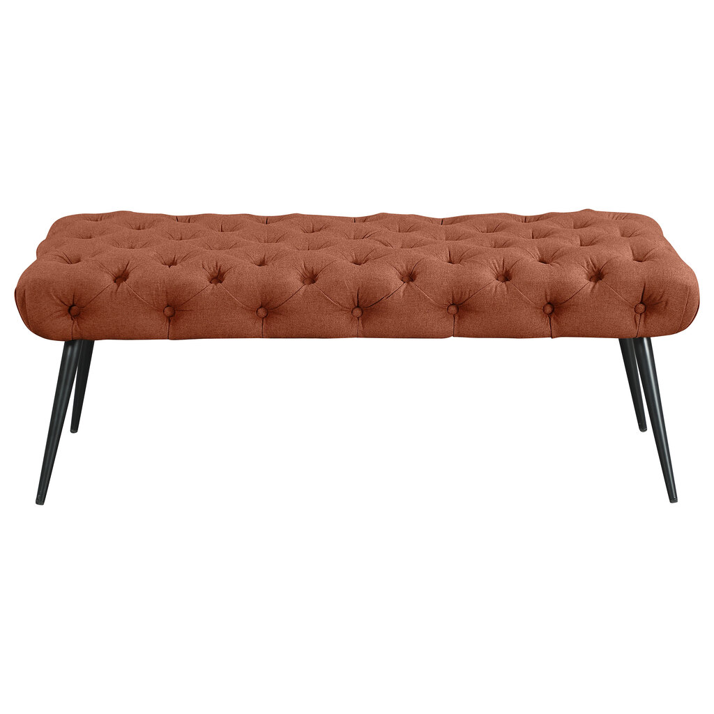 Ella Upholstered Tufted Bench Metal Legs In Rust by Coaster | 1StopBedrooms