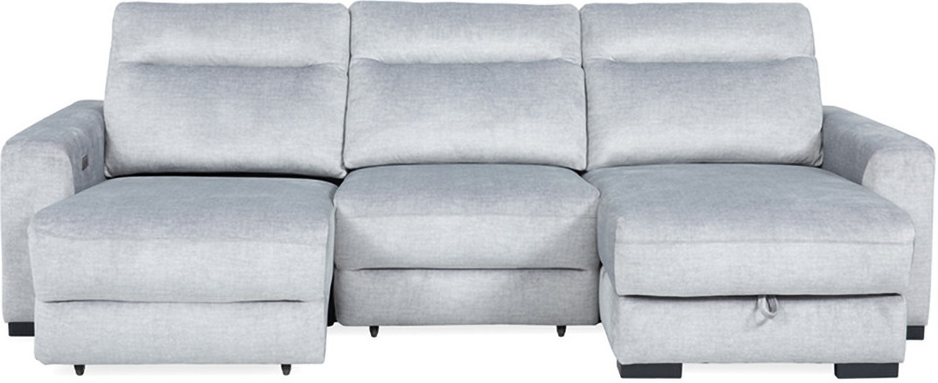 Elliot 3 Piece Modular Lift Top Storage Sectional In Sterling by Parker ...
