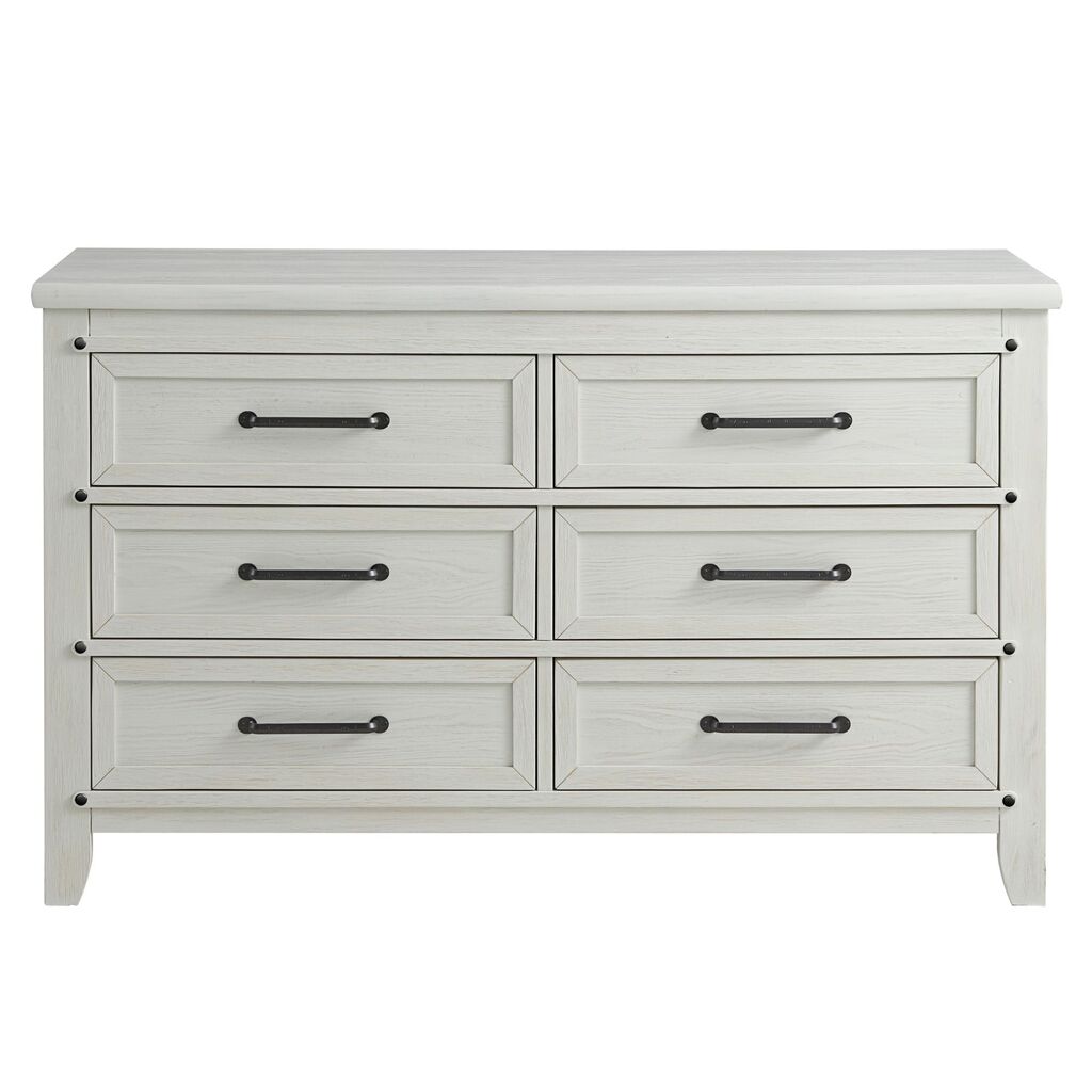 Ellison 6 Drawer Dresser In Rustic White by Soho Baby | 1StopBedrooms