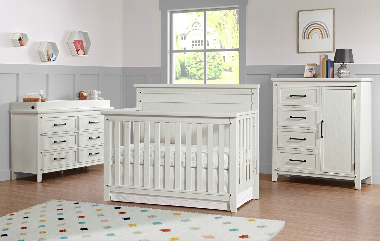 Ellison Convertible Kids Bedroom Set In Rustic White by Soho Baby ...
