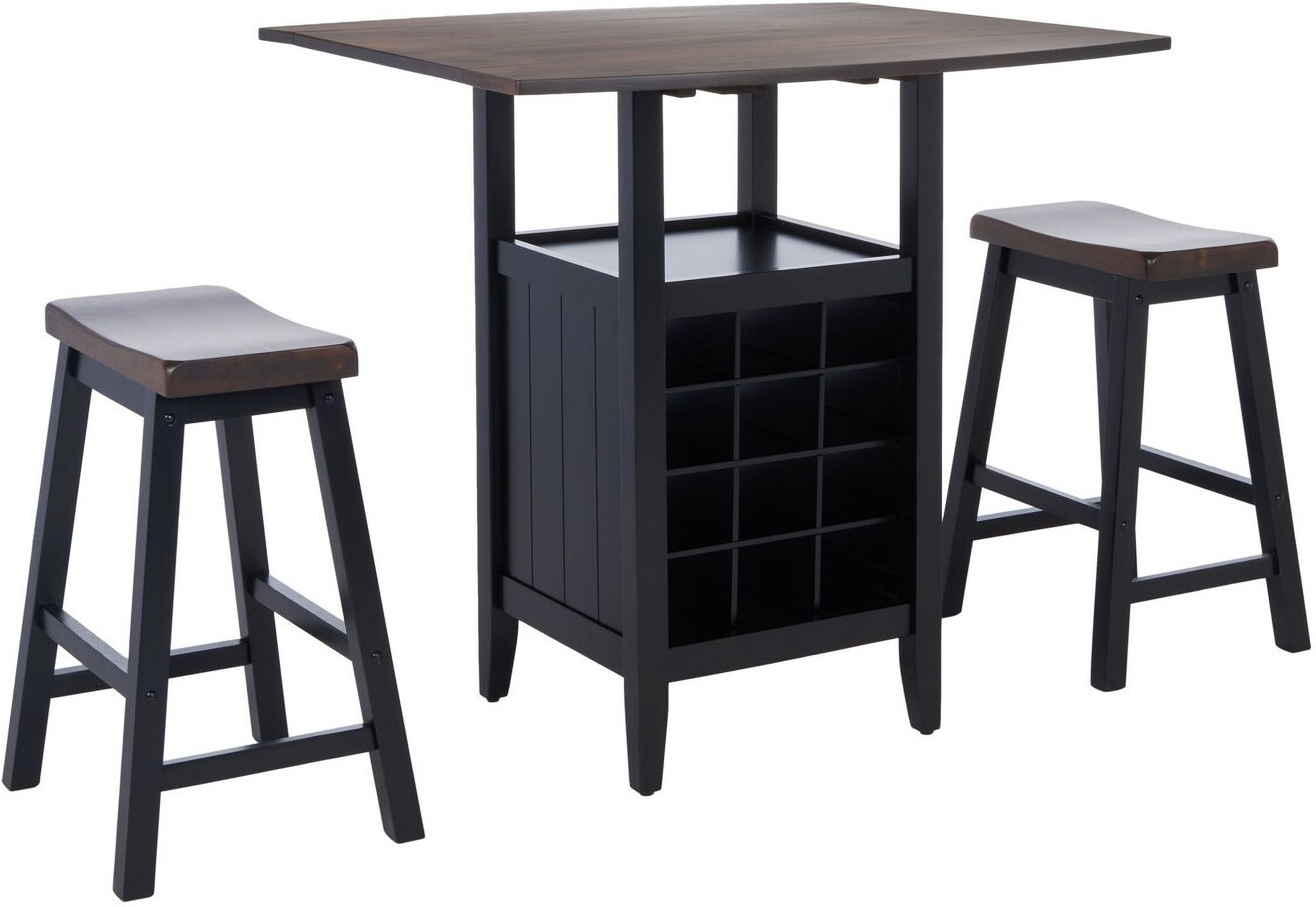 Emeric 3 Piece Set Drop Leaf Pub Table In Dark Espresso by Safavieh ...