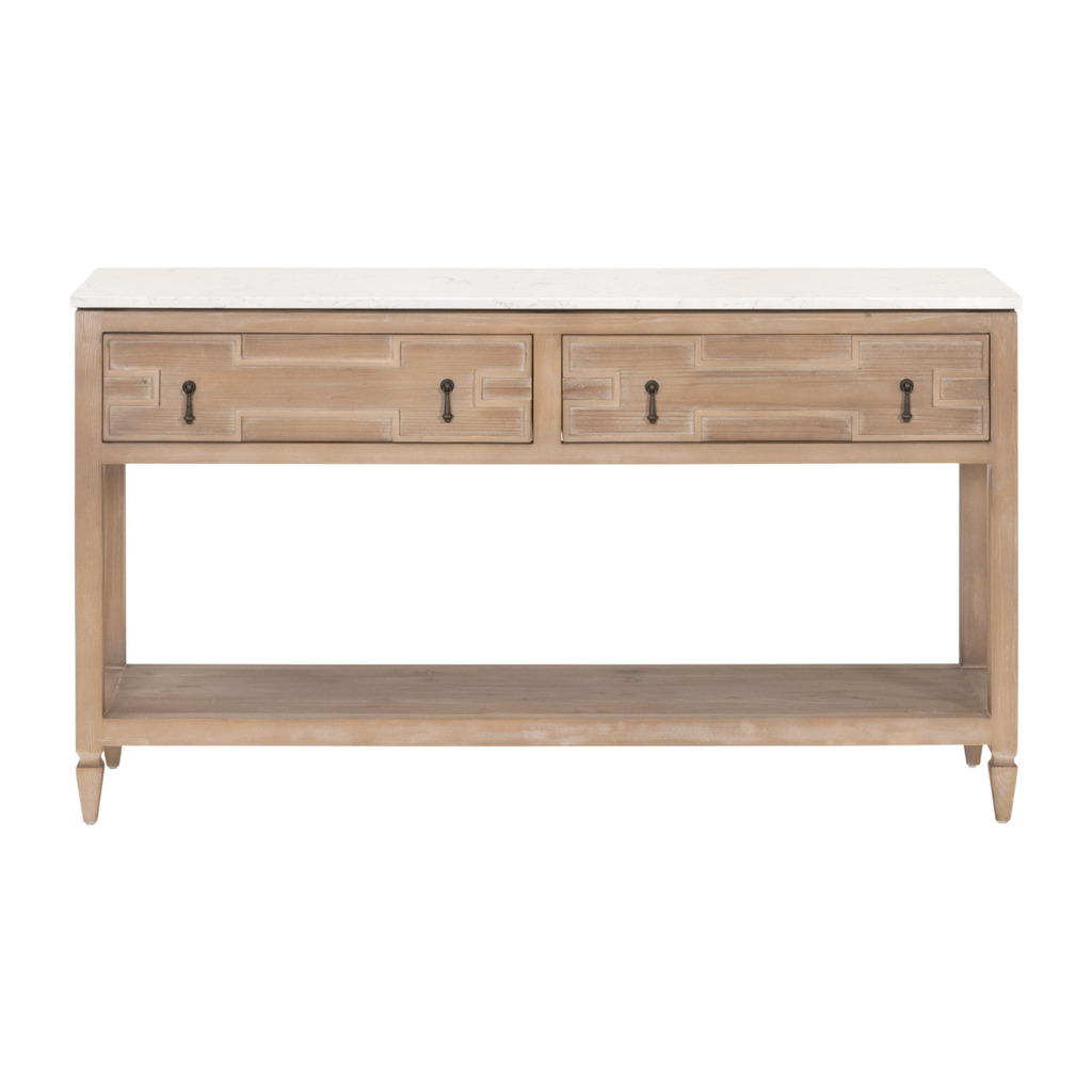 Bella Antique Emerie 2 Drawer Entry Console In Smoke Gray Pine by ...