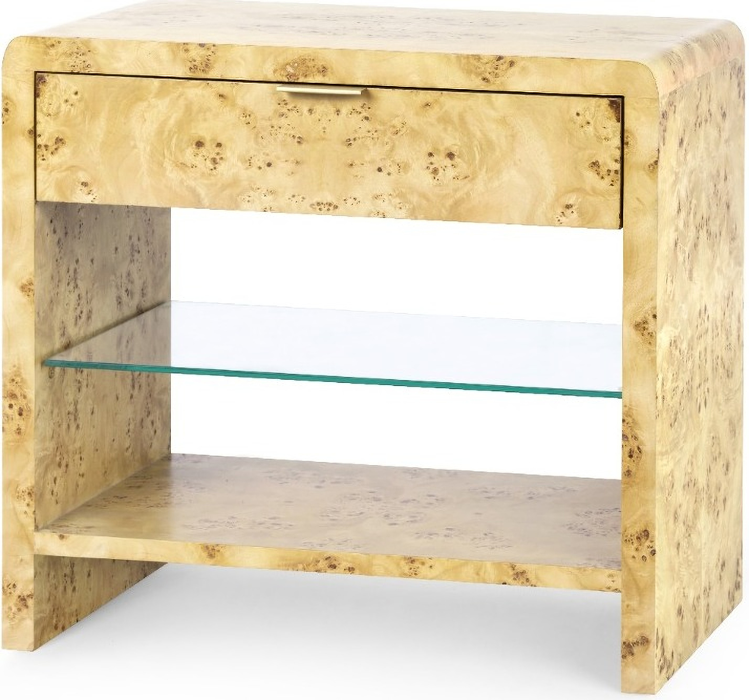 Emil 1 Drawer Side Table In Burl 1StopBedrooms