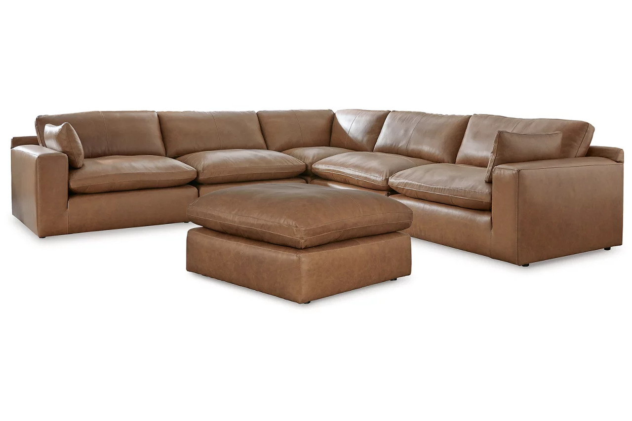 Emilia 5-Piece Sectional and Ottoman In Caramel by Ashley Furniture ...
