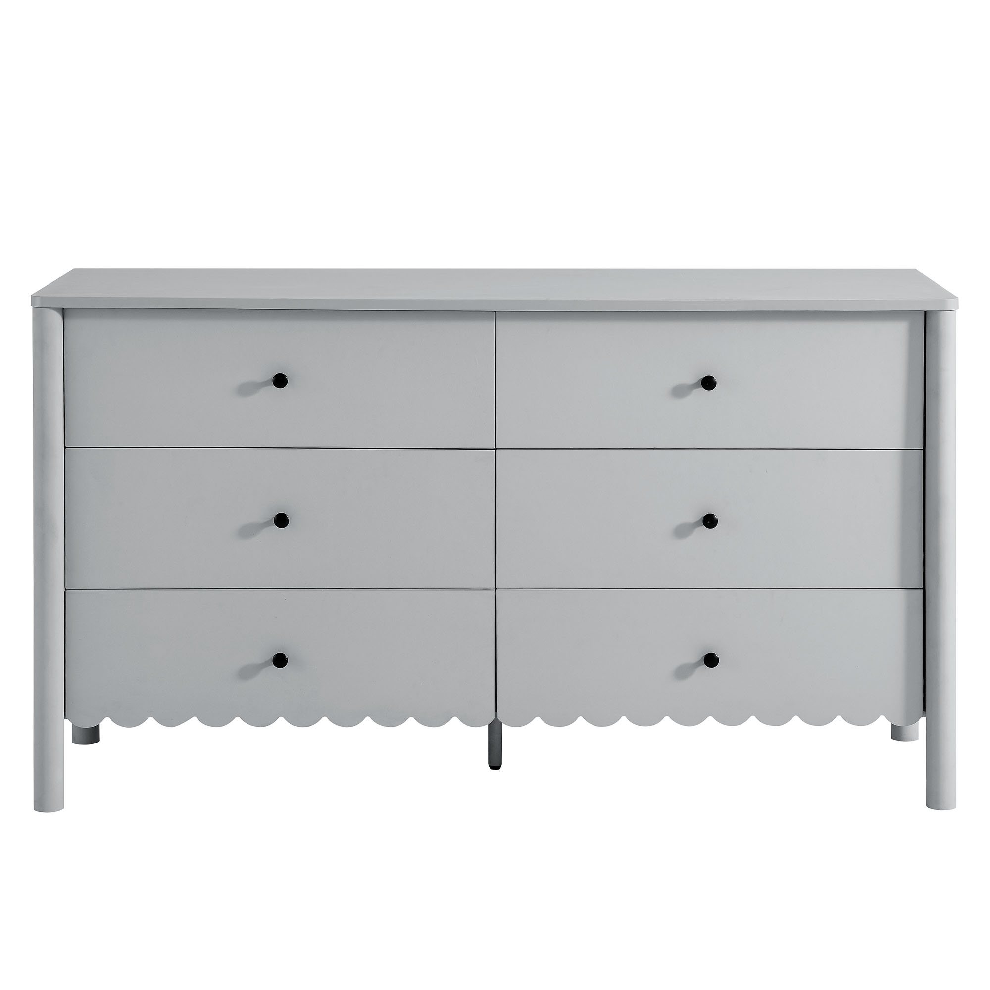 Emmeline Scalloped 6-Drawer Dresser In Light Gray by Modway | 1StopBedrooms