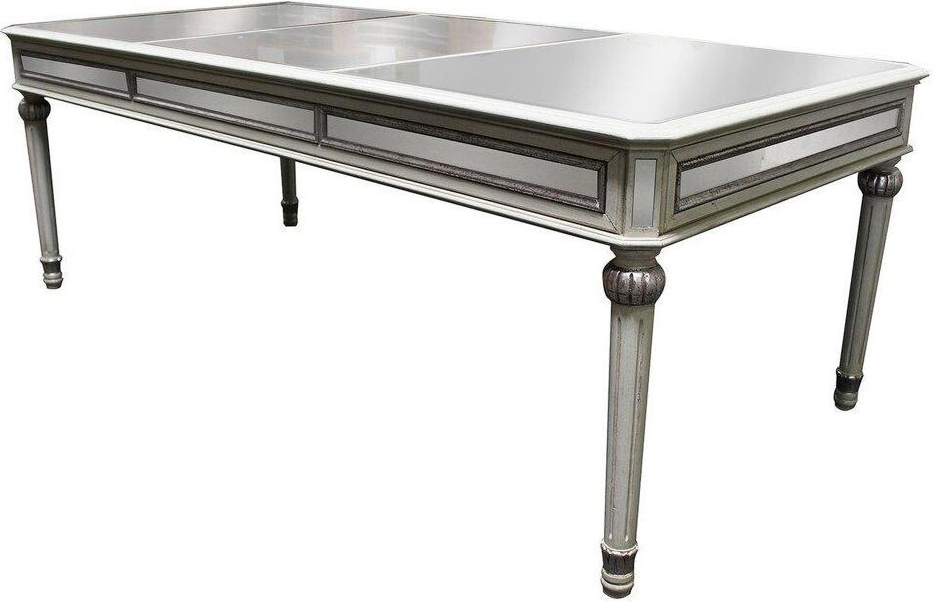 Emory Solid Wood Dining Room Table In Antique Cream With Mirrored by ...