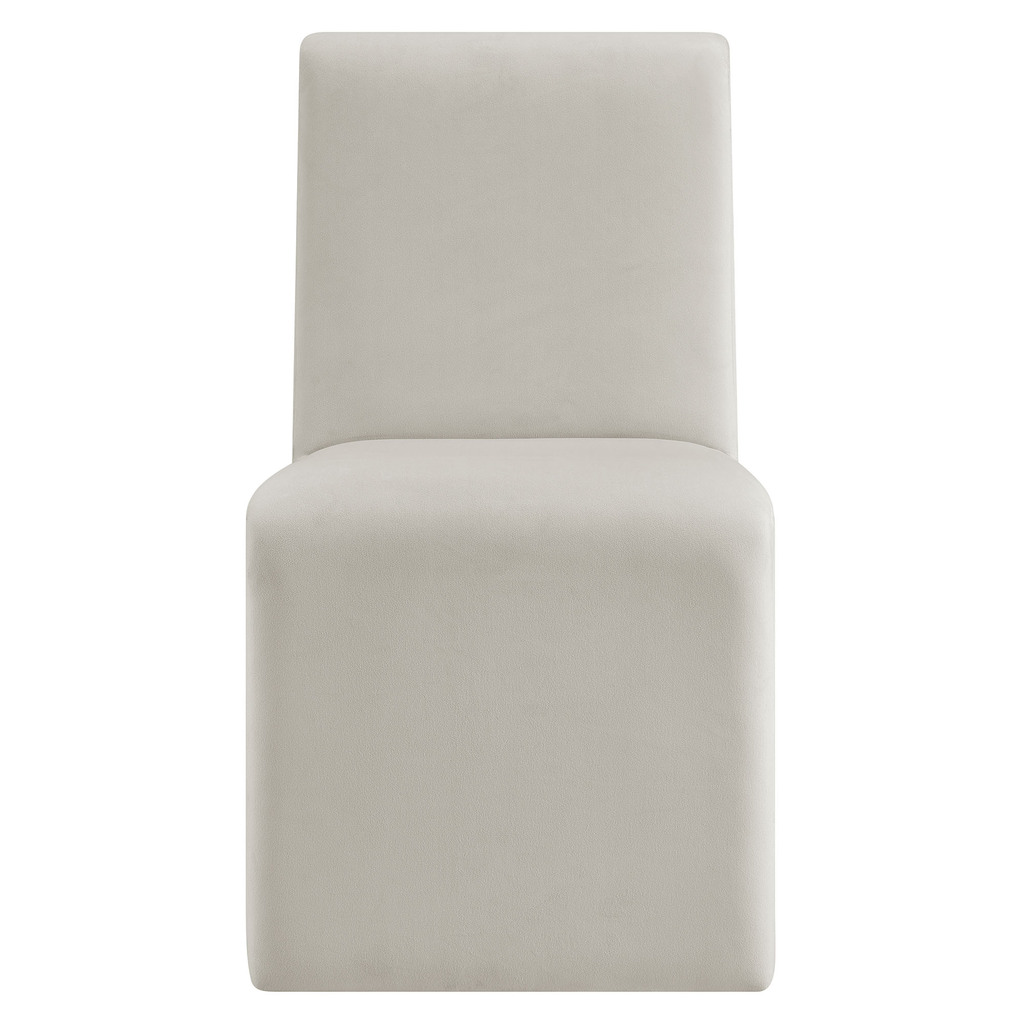 Emory Upholstered Performance Velvet Dining Side Chair In Alabaster by ...