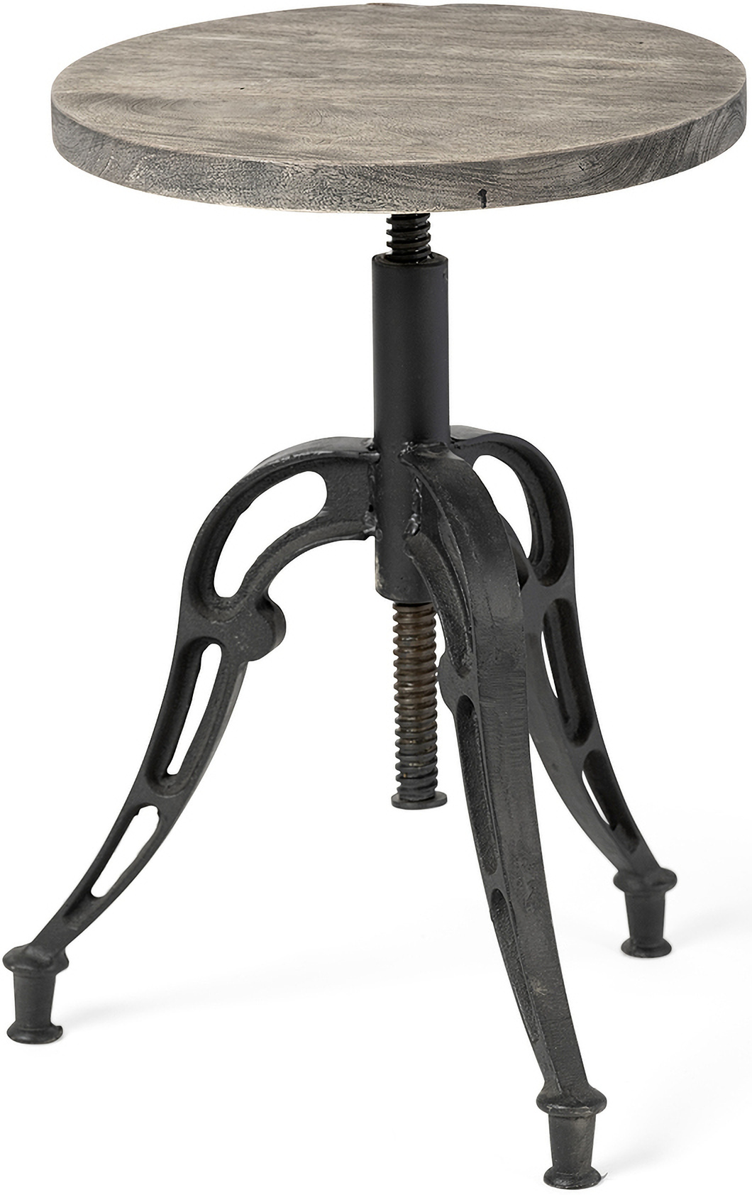 Emslie I 19 25 Inch Wood Seat Black Metal Frame Stool In Brown by Mercana | 1StopBedrooms