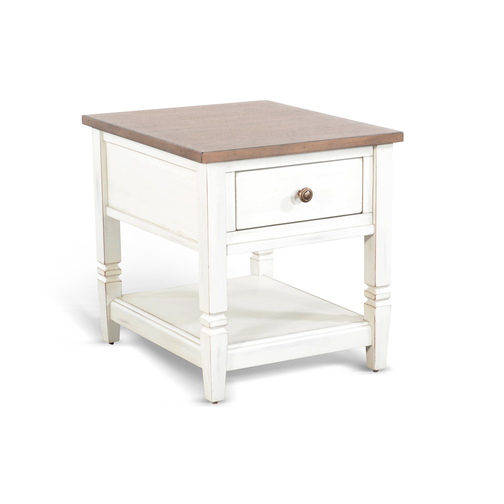 End Table In Off White And Light Brown by Sunny Designs | 1StopBedrooms