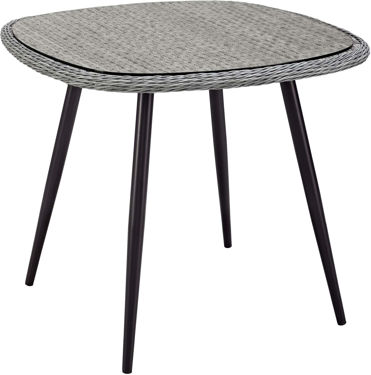 Endeavor Gray 36 Inch Outdoor Patio Wicker Rattan Dining Table by ...