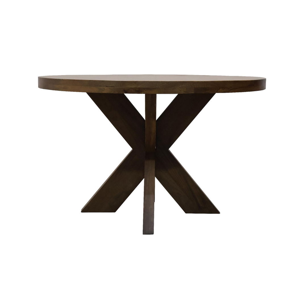 Envo Hand-Made Mango Wood Round Dining Table In Brown by Rajani Home ...
