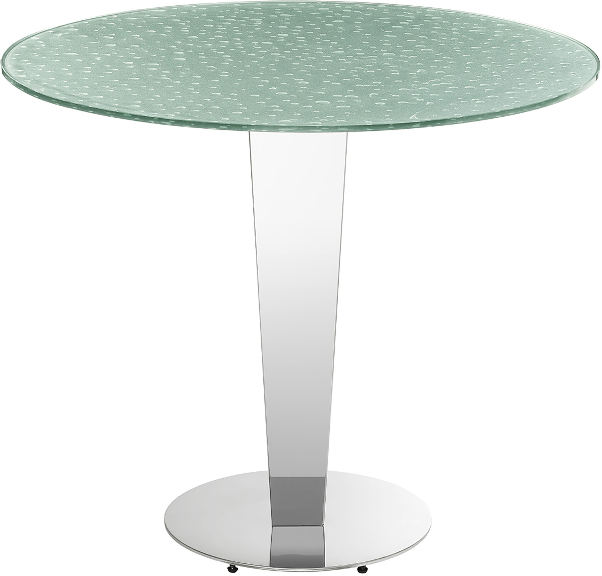 Enzo 39 Inch Rain Drops Glass Round Counter Table In Silver by ...