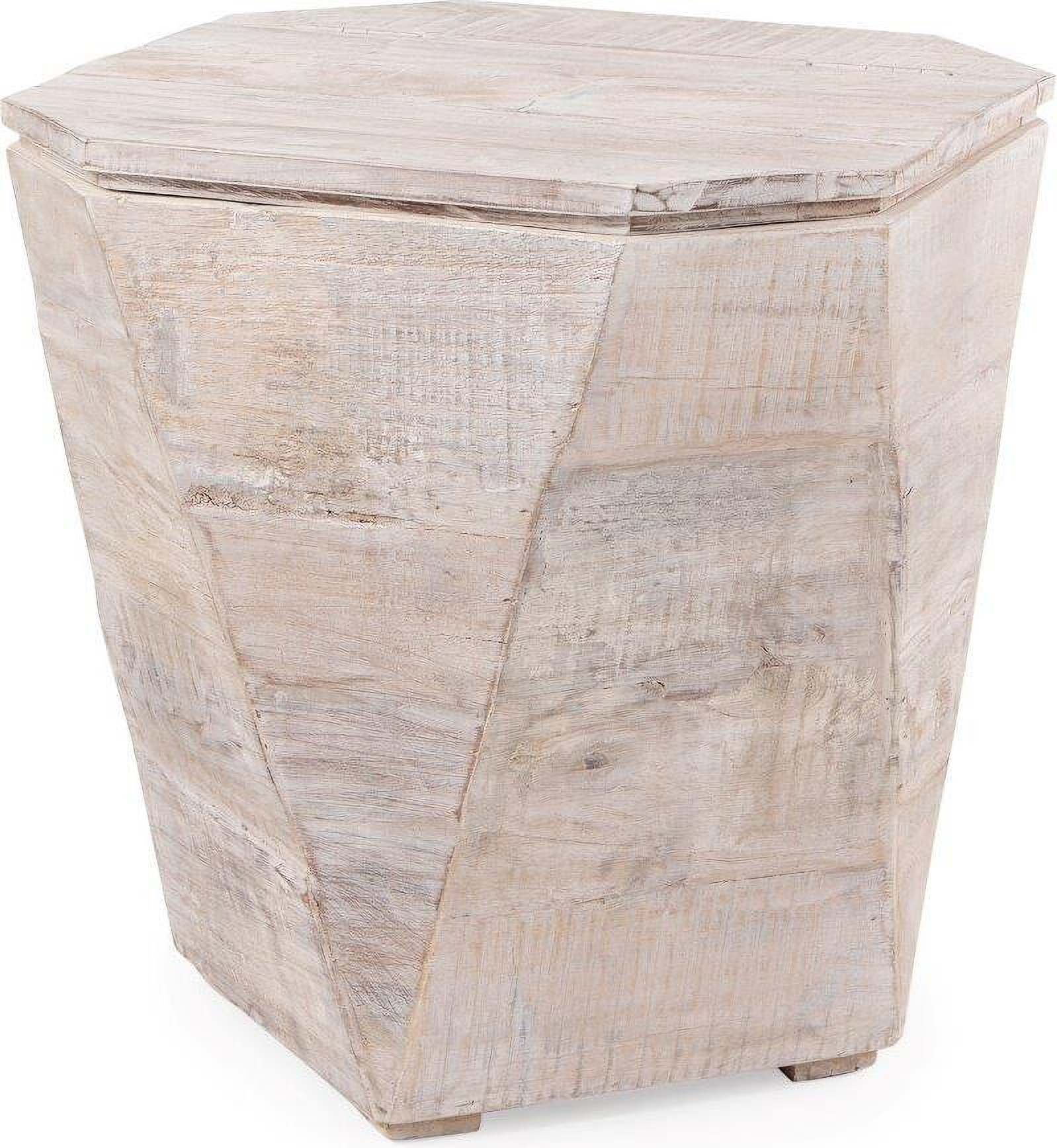 Esagono Octagonal Reclaimed Wood Side Table With Storage by Mercana ...