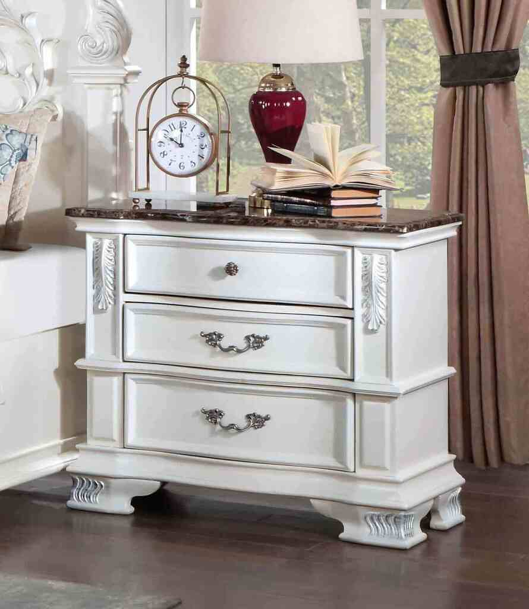 Esparanza Nightstand In Pearl White by Furniture of America | 1StopBedrooms